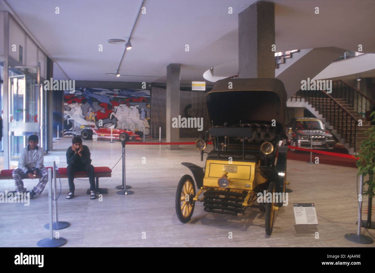 entrance motorcar museum with veteran car of the automobile factory ...