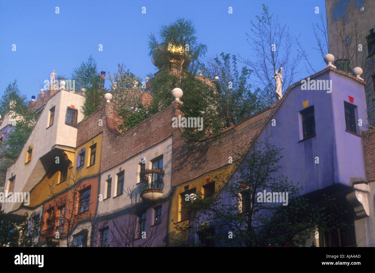 imaginative colored coloured facade of th Hundertwasser House Vienna ...
