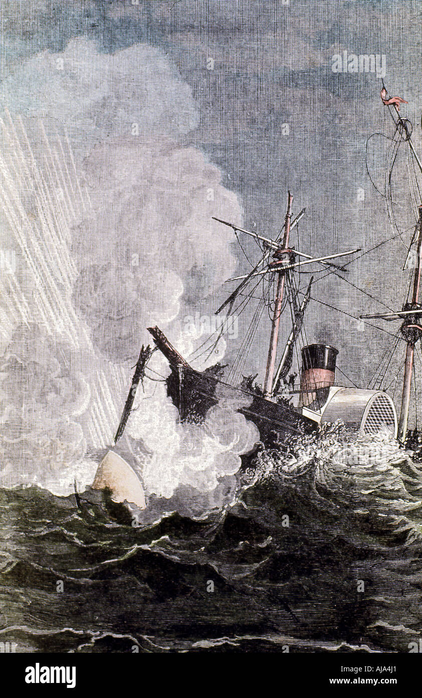 Scene from Jules Verne's From the Earth to the Moon, 1865. Artist ...