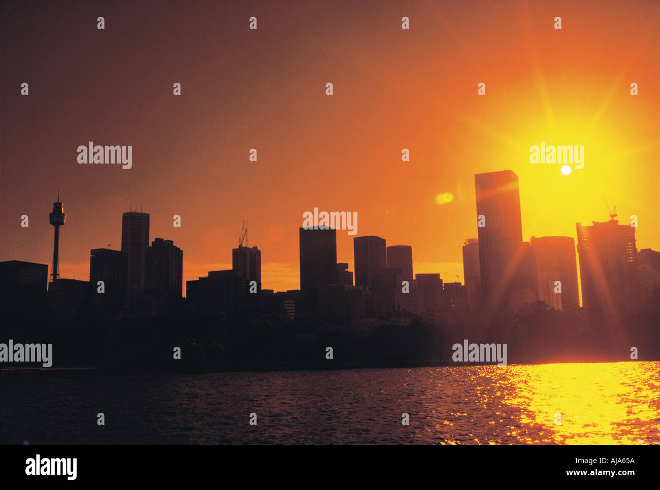 Sydney City Skyline at Sunset Stock Photo - Alamy