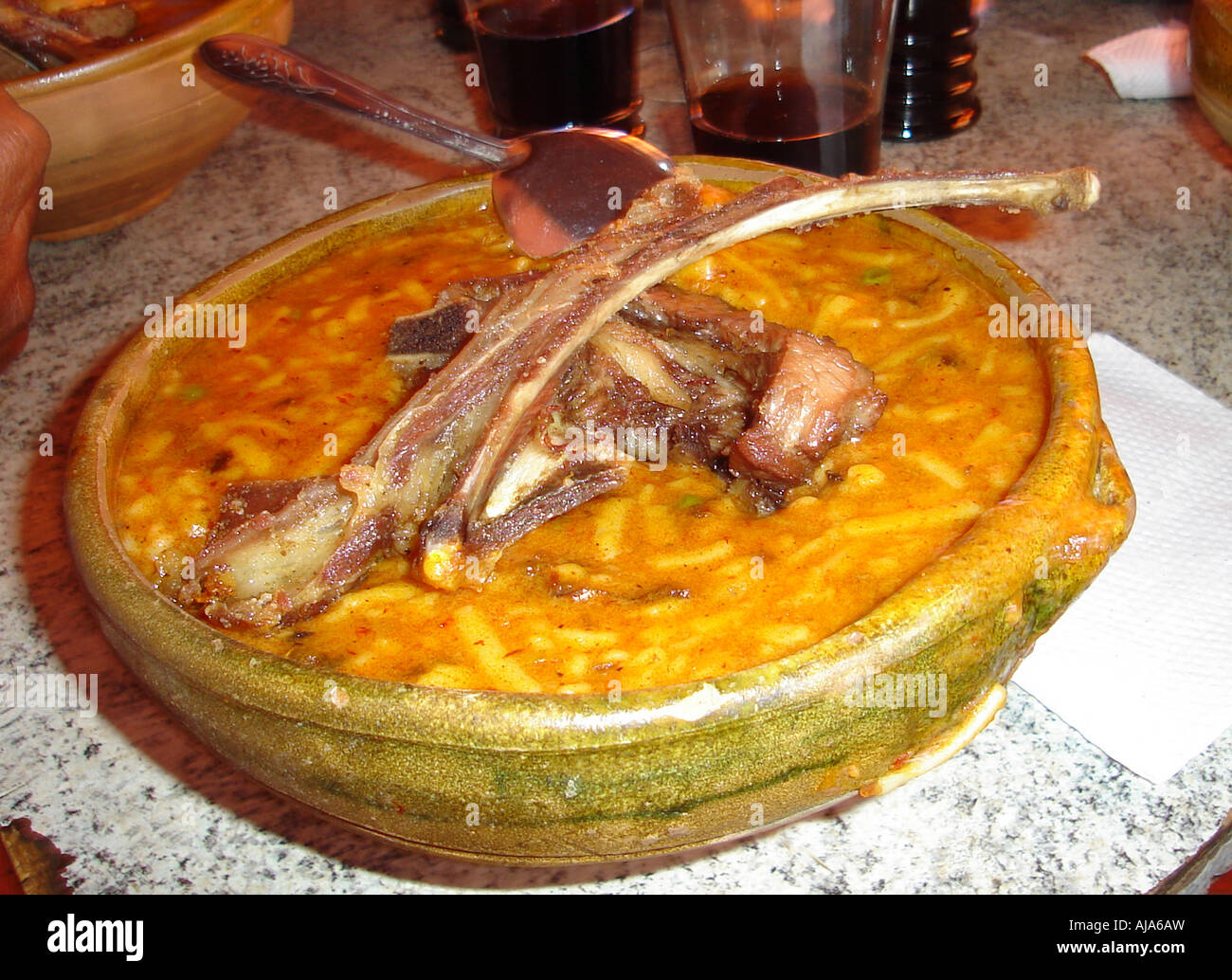 Aji de fideo ( Aji Uchu) Traditional Bolivian dish with all kinds of ...