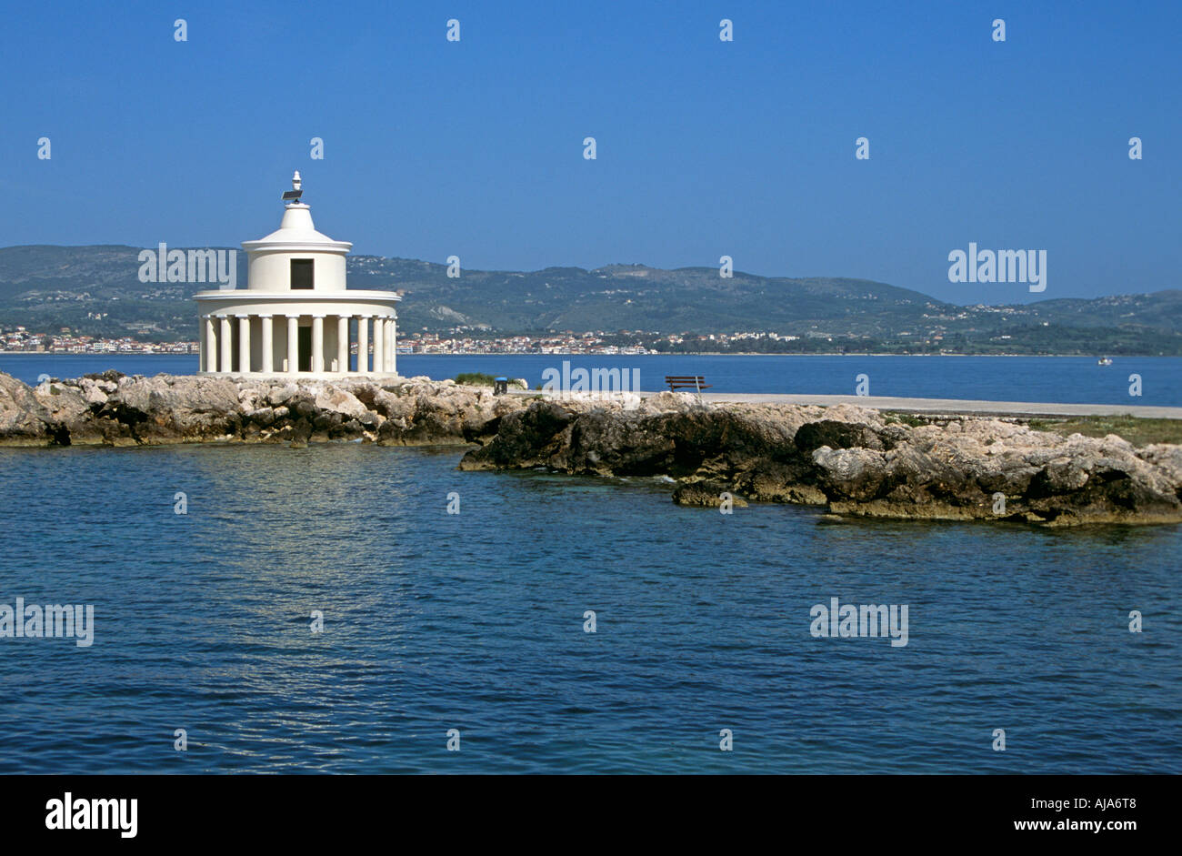 Saint Theodore Lighthouse and causeway, near Argostoli, Kefalonia ...