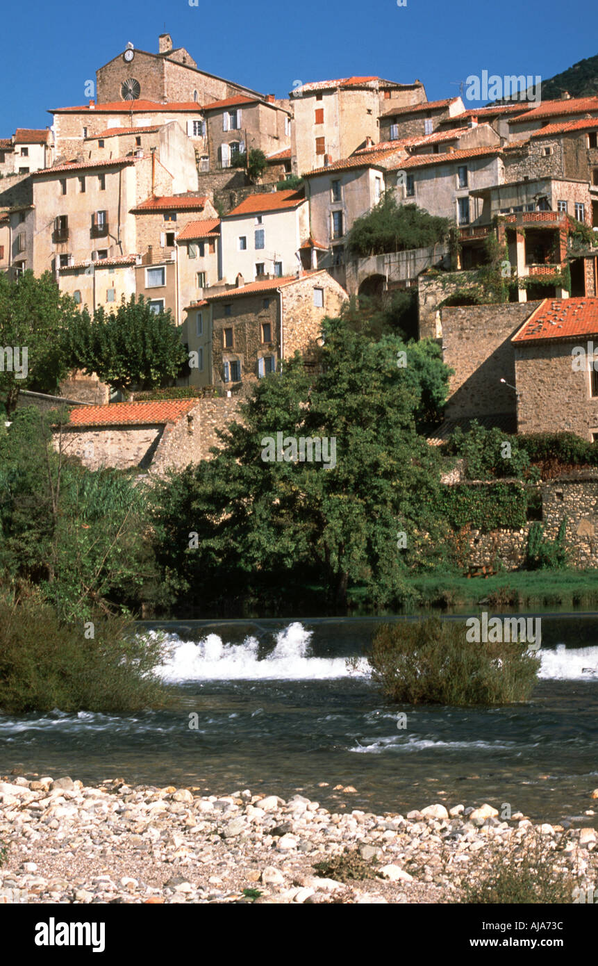 Village roquebrun france south france hi-res stock photography and ...