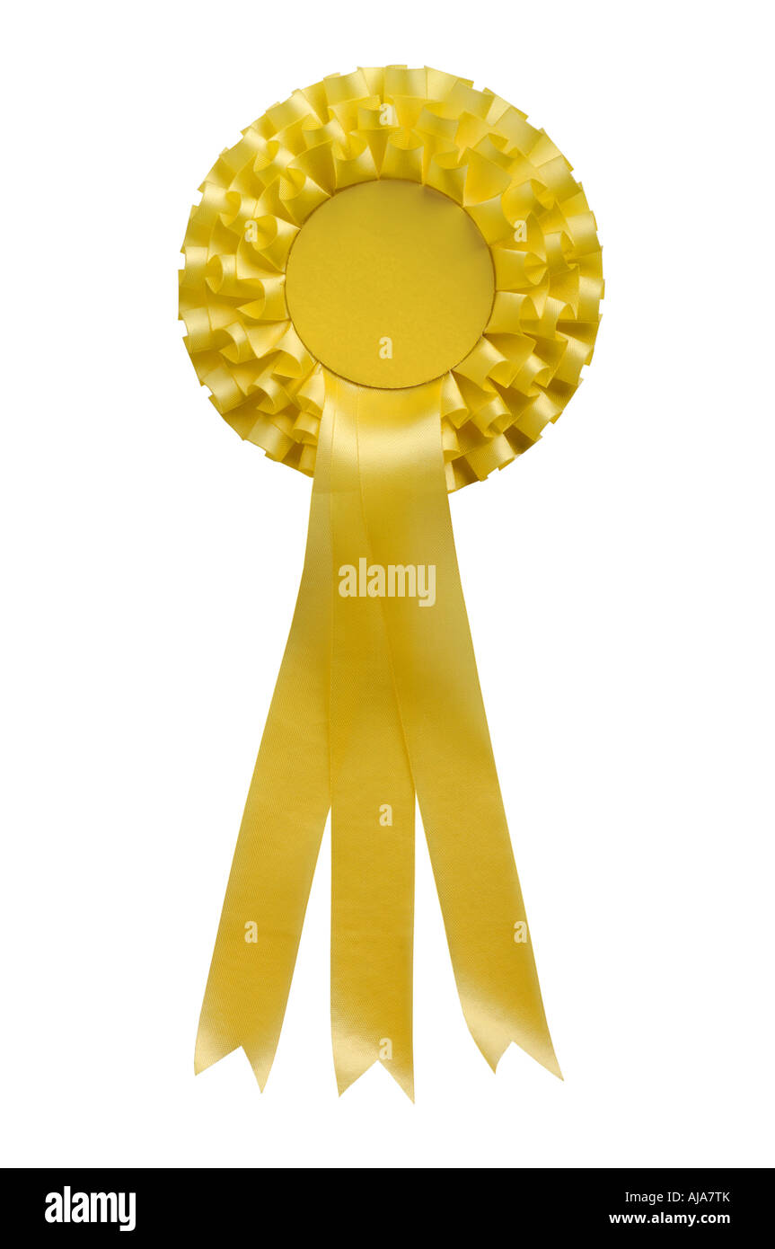 Yellow rosette on white background Stock Photo - Alamy