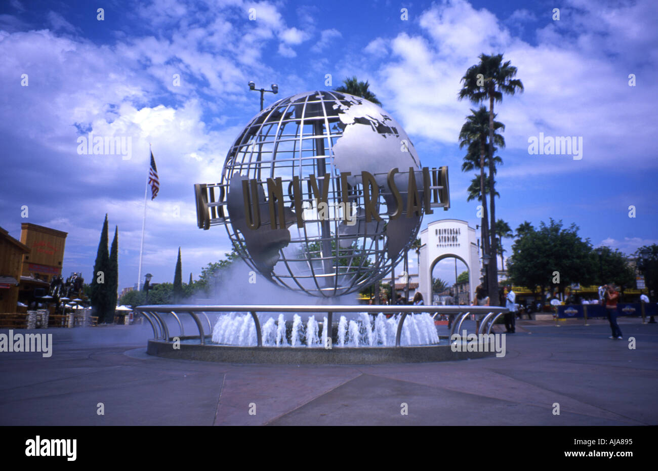The globe at the entrance to Universal Studios Hollywood Stock Photo ...