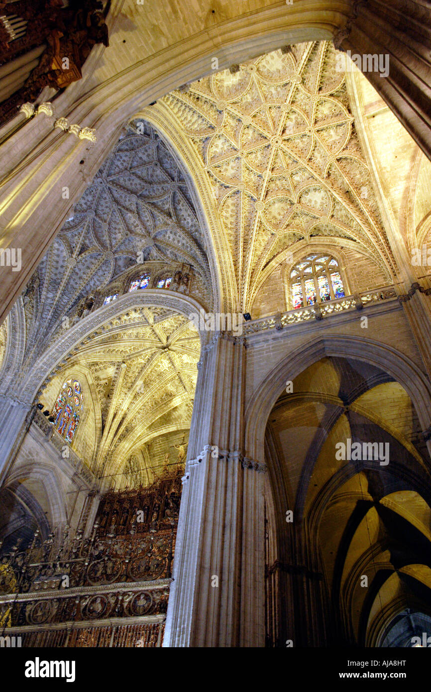 Seville cathedral Interior Stock Photo - Alamy
