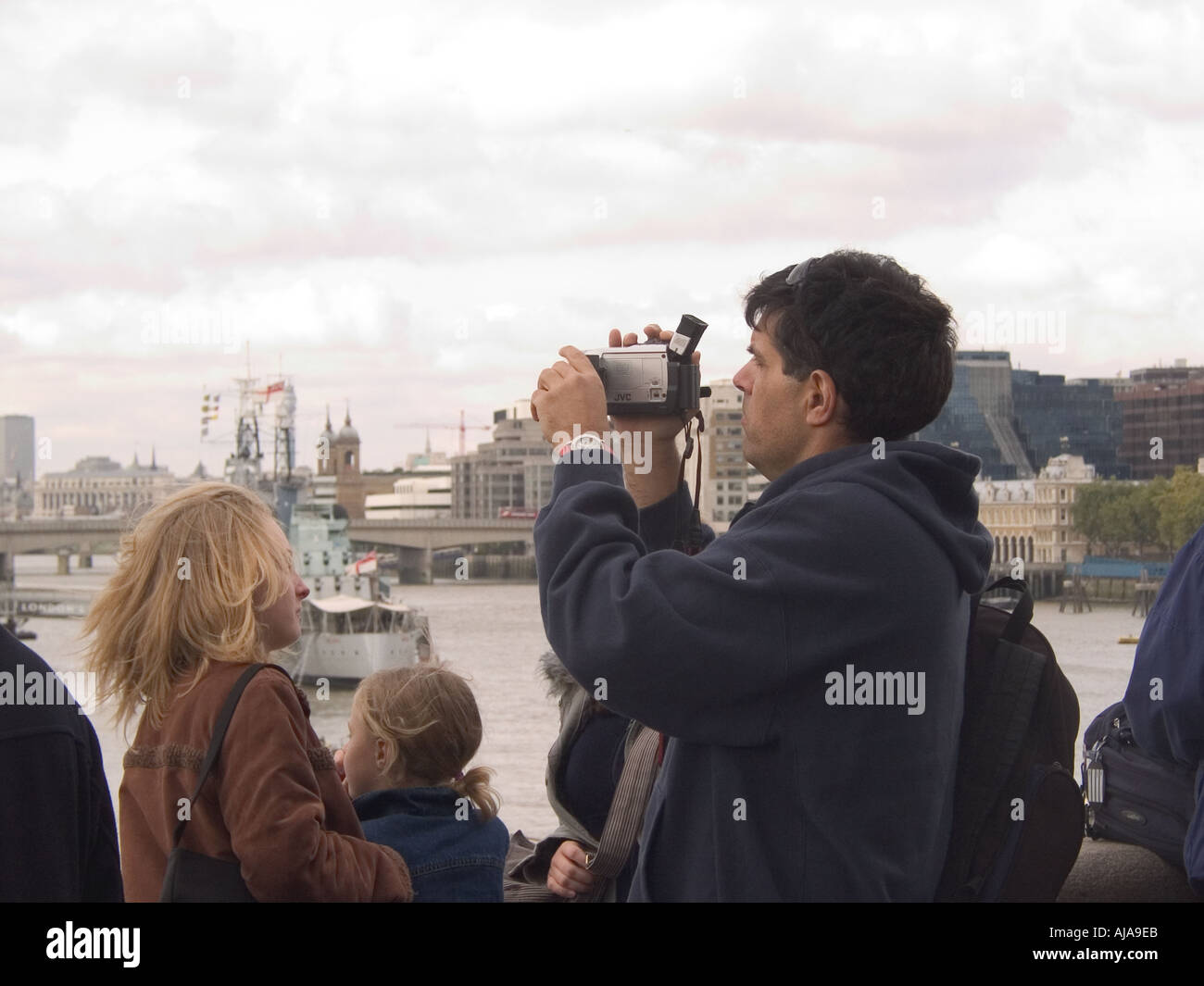 Tourist Scene from Tower Bridge London Stock Photo - Alamy