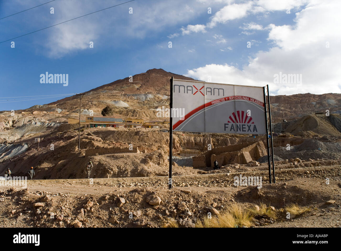 The mines on the Cerro Rico mountain above Potosi in Bolivia Stock ...