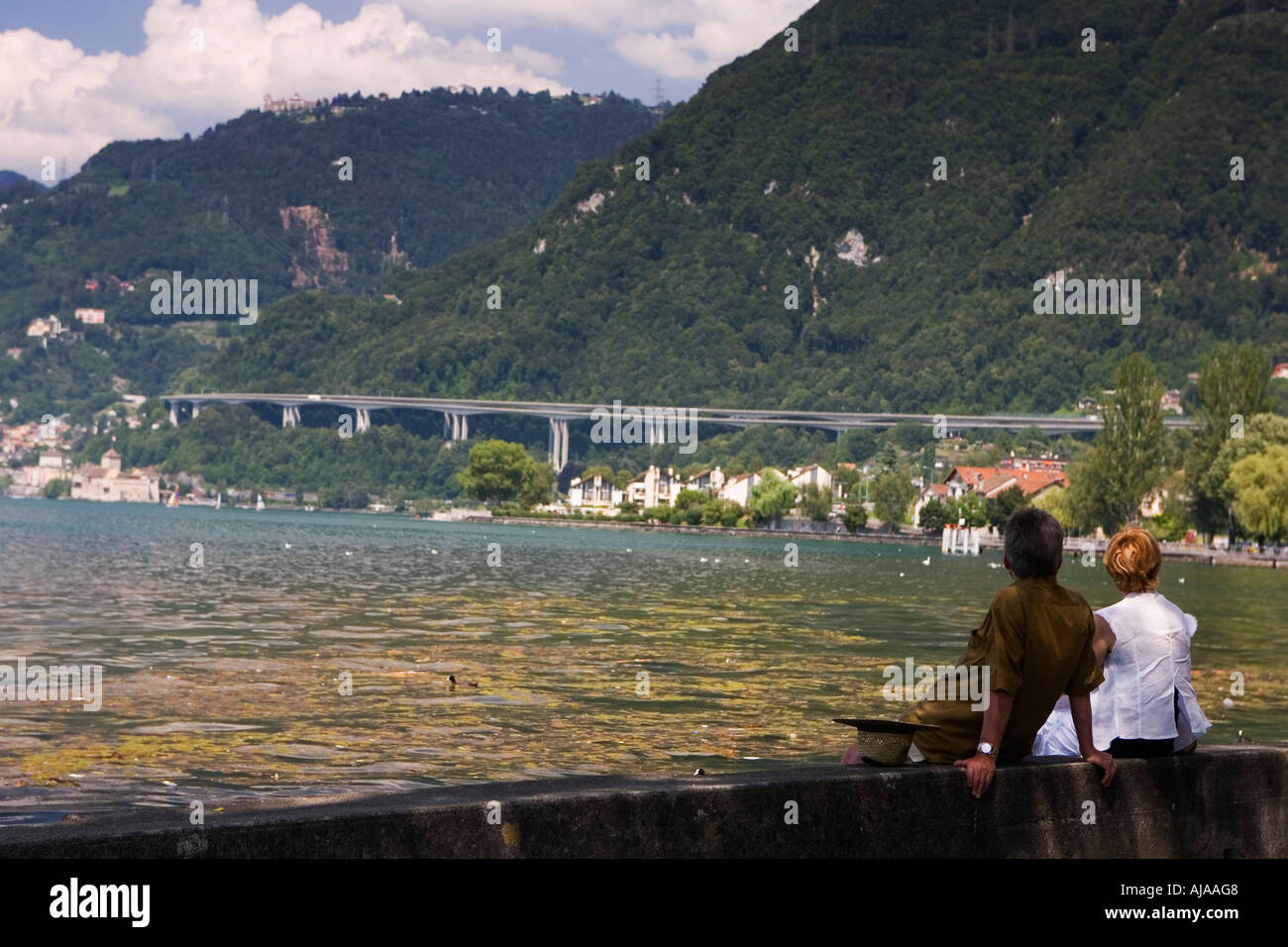 Lake Geneva at Villeneuve Vaud Switzerland July 2006 Stock Photo - Alamy