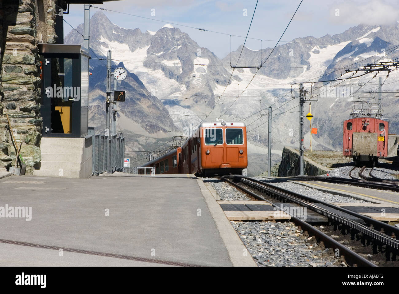Gornergrat summit terminal station Gornergrat near Zermatt Wallis ...