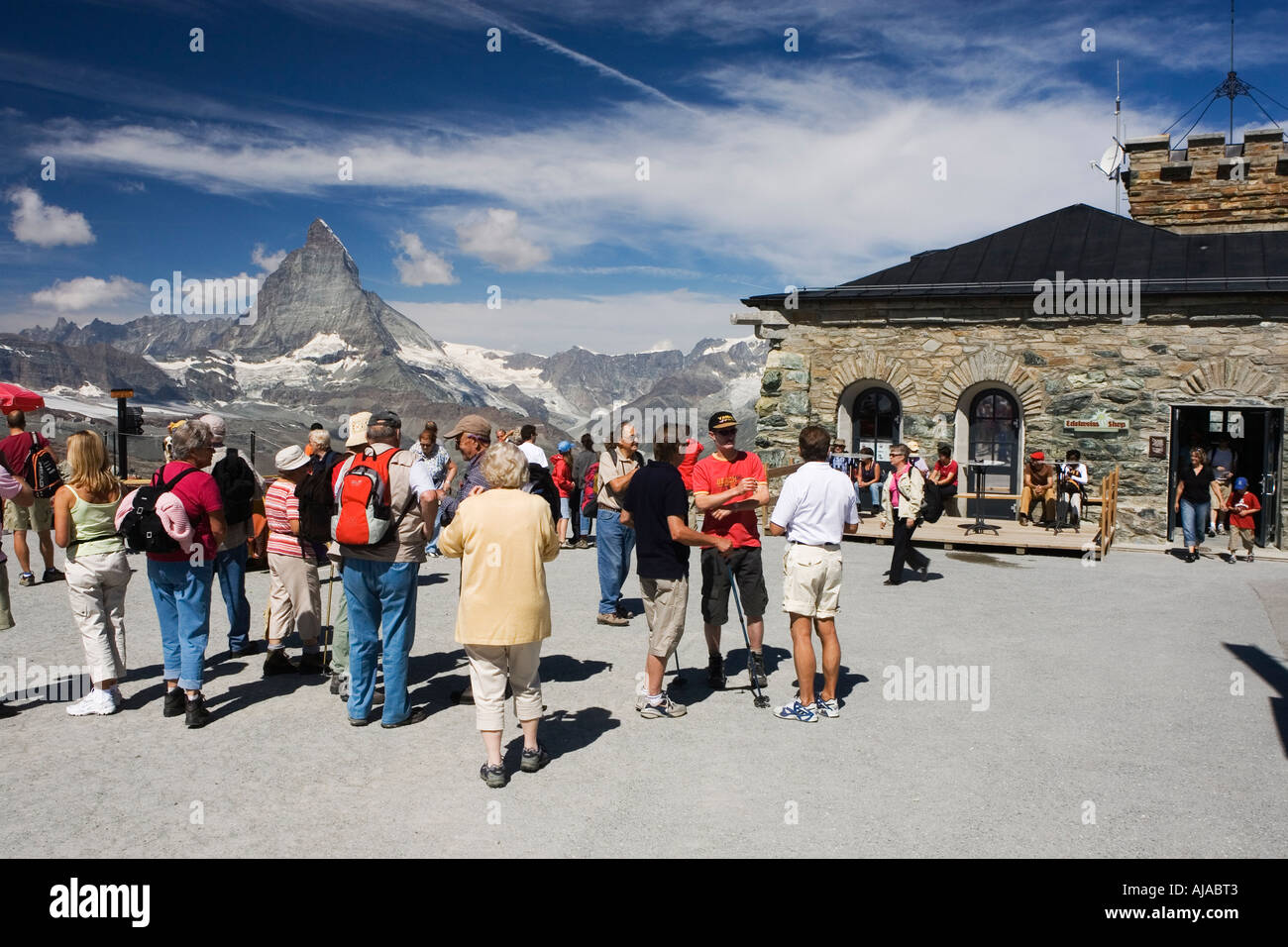 Gornergrat summit terminal station Gornergrat near Zermatt Wallis ...