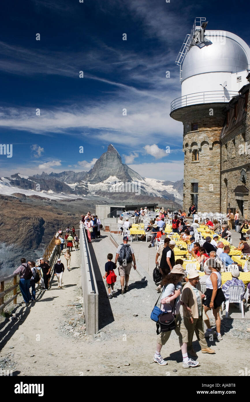 Gornergrat summit station near Zermatt Wallis Switzerland July 2006 ...