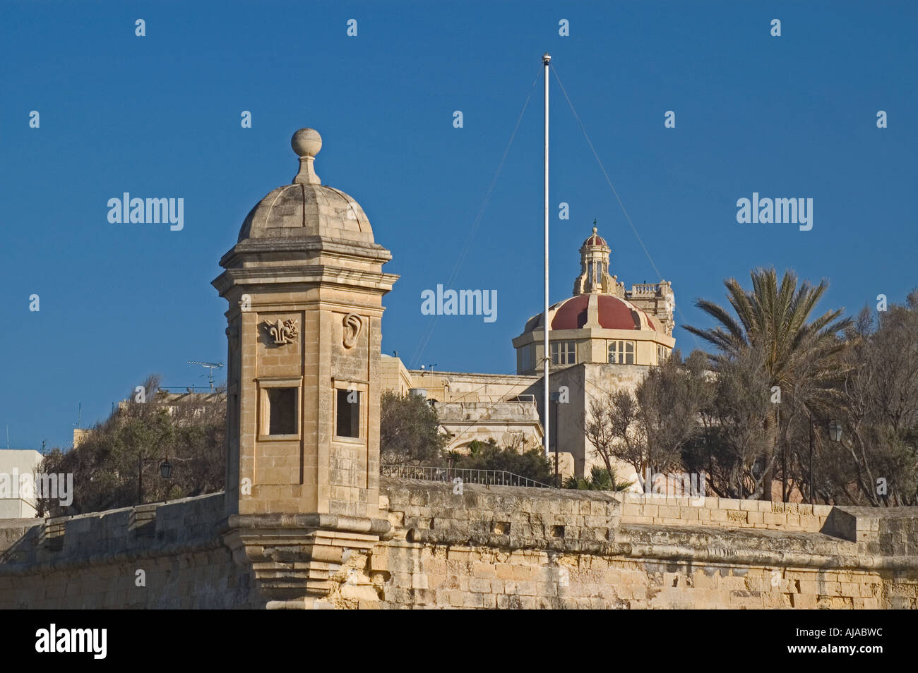 Malta Valletta wall bastion tower God's eye ear Stock Photo - Alamy
