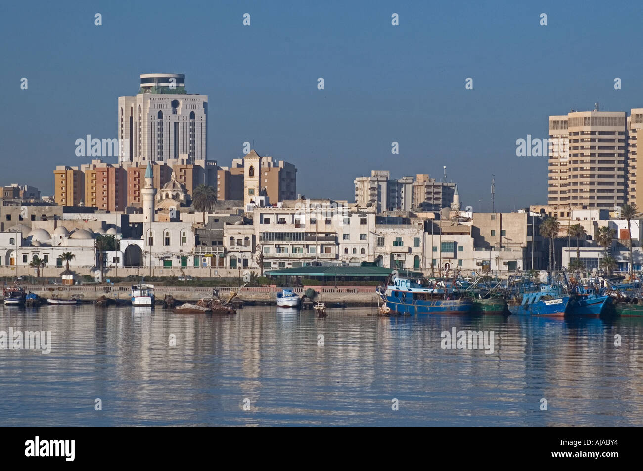 Libya Tripoli city harbour Stock Photo - Alamy