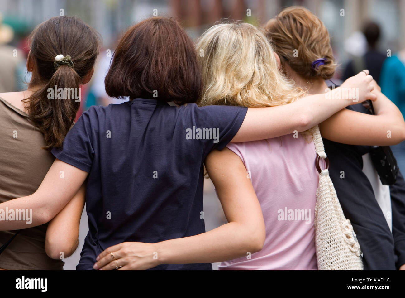 Stock photograph of young girls posing for a photo in Heidelberg ...