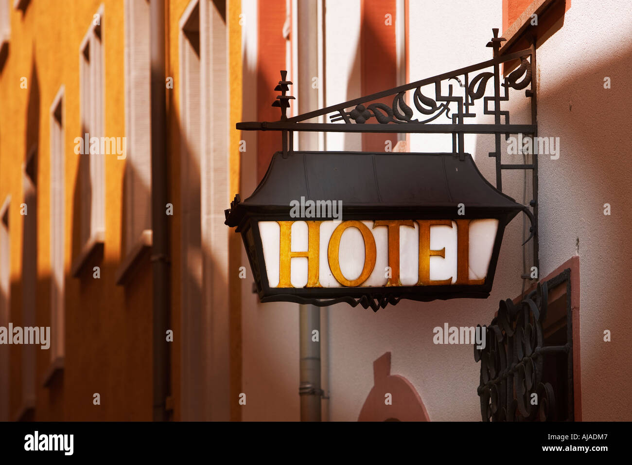 Stock photograph of a hotel sign in Heidelberg Germany July 2006 Stock ...