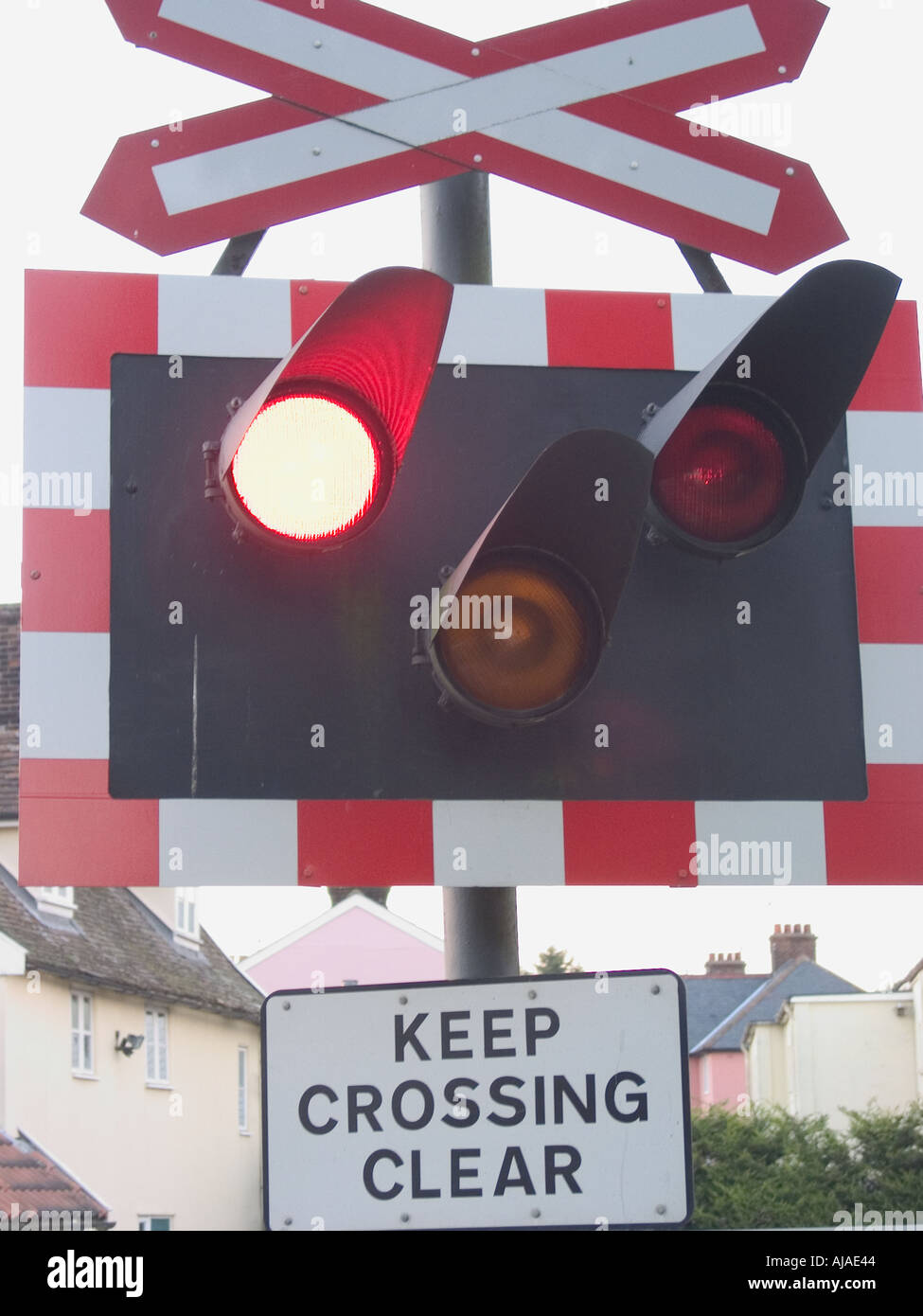 Stop Railway Crossing Sign Stock Photo - Alamy