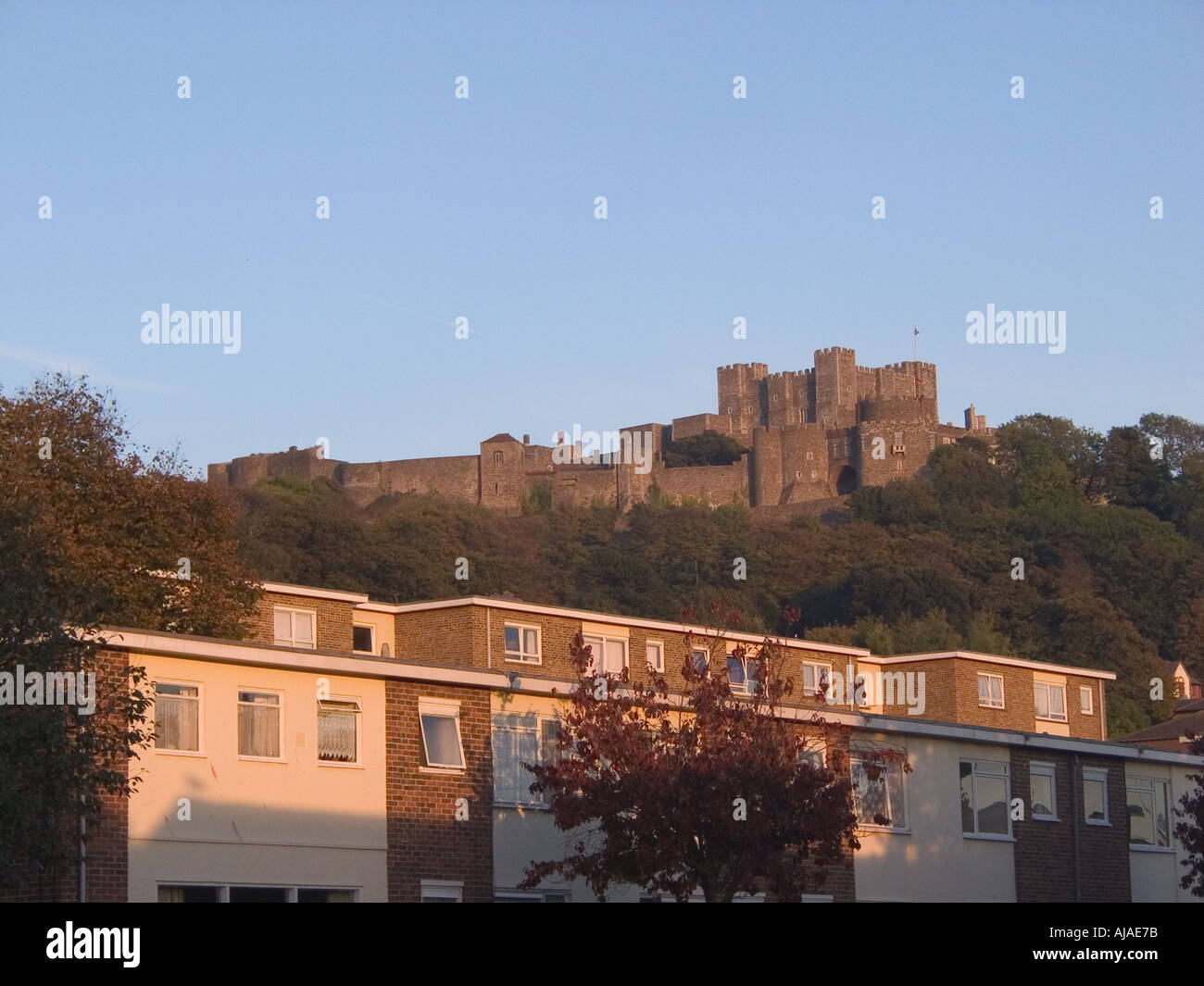 Dover Castle with local Architecture Evening Light Kent Stock Photo - Alamy
