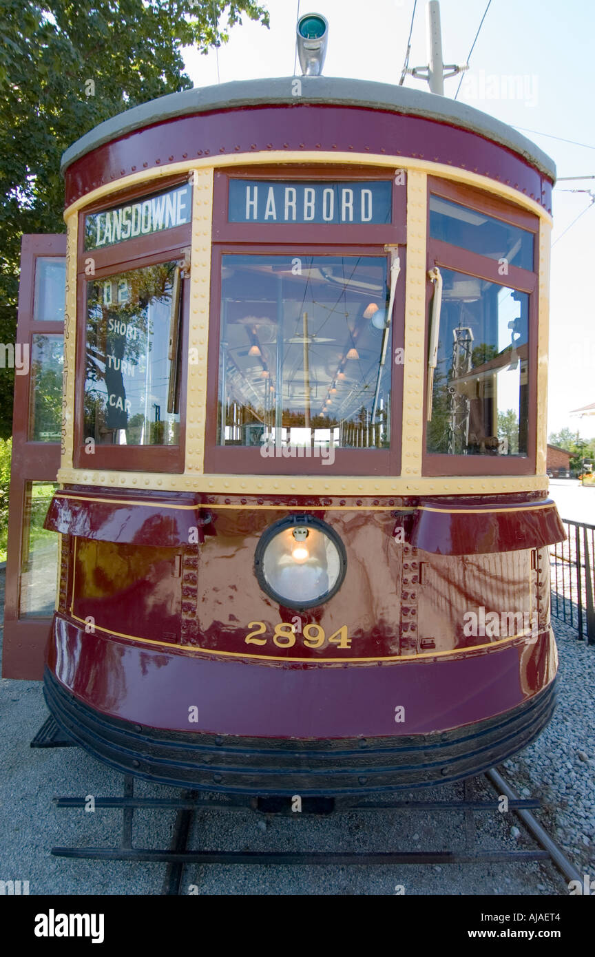 Front view of antique street car Stock Photo - Alamy