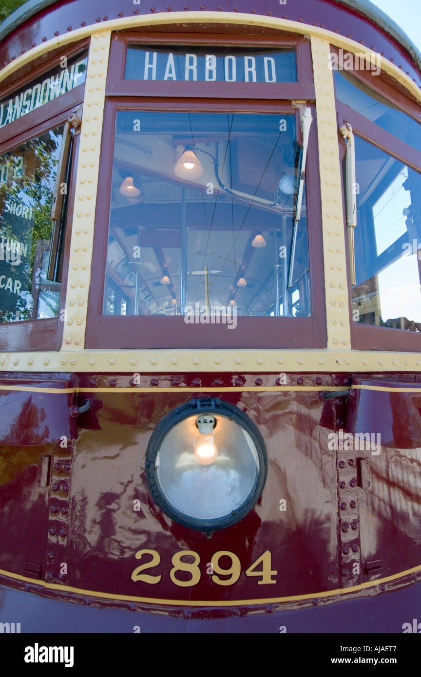 Front view of antique street car Stock Photo - Alamy