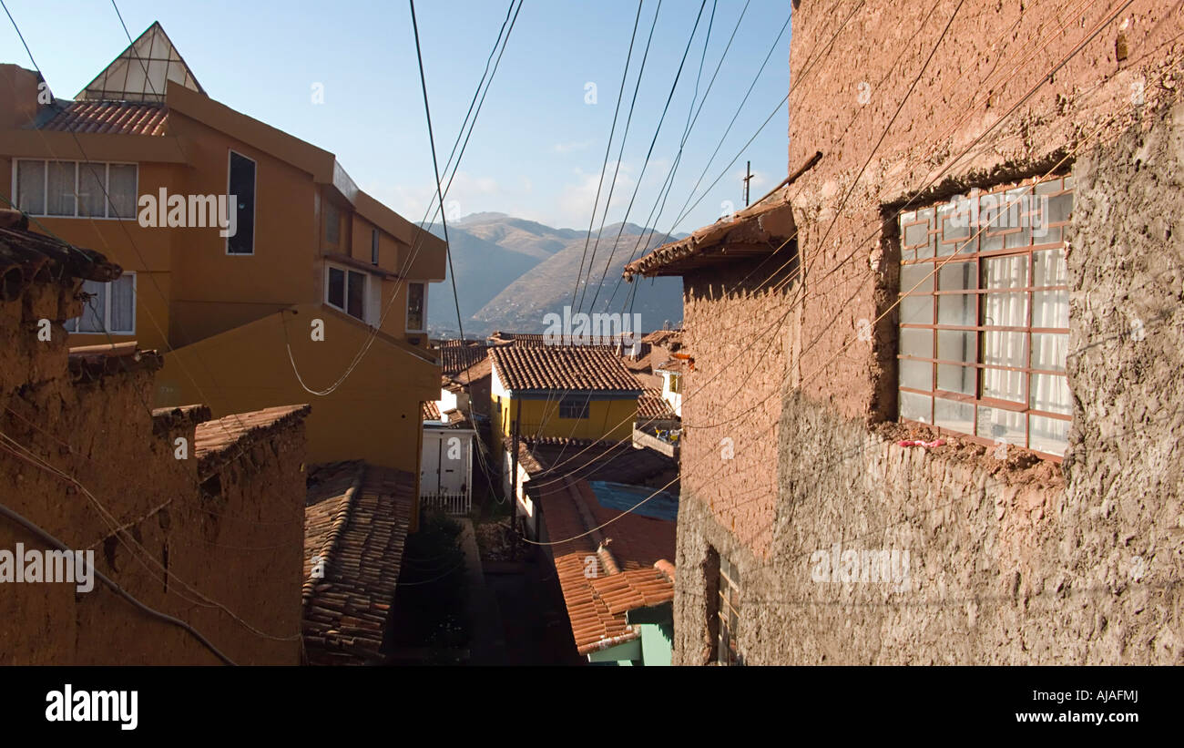 Old and new buildings in the city of Cusco Peru Stock Photo - Alamy