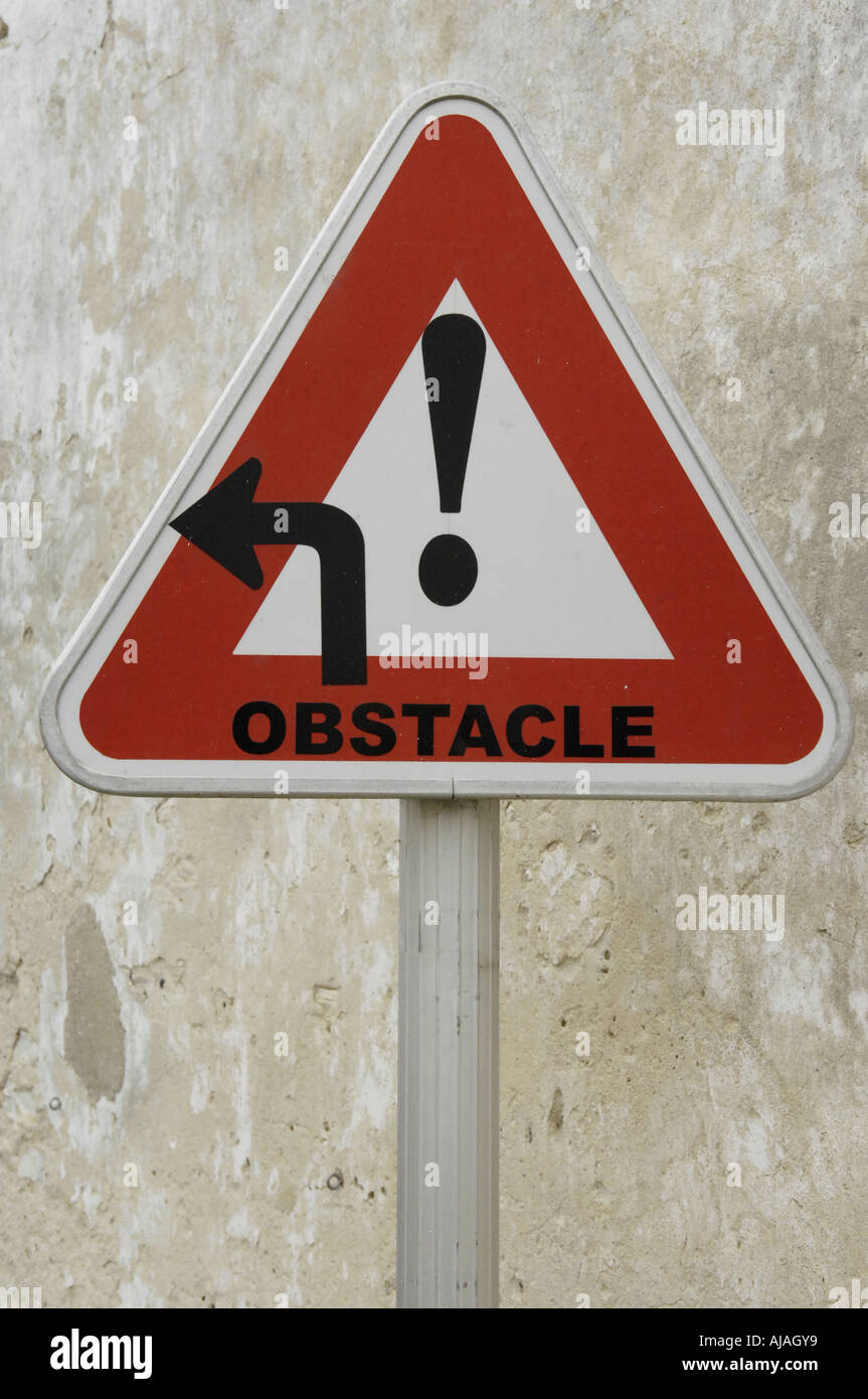la rochelle obstacle street sign warning triangle obstacle exclamation ...