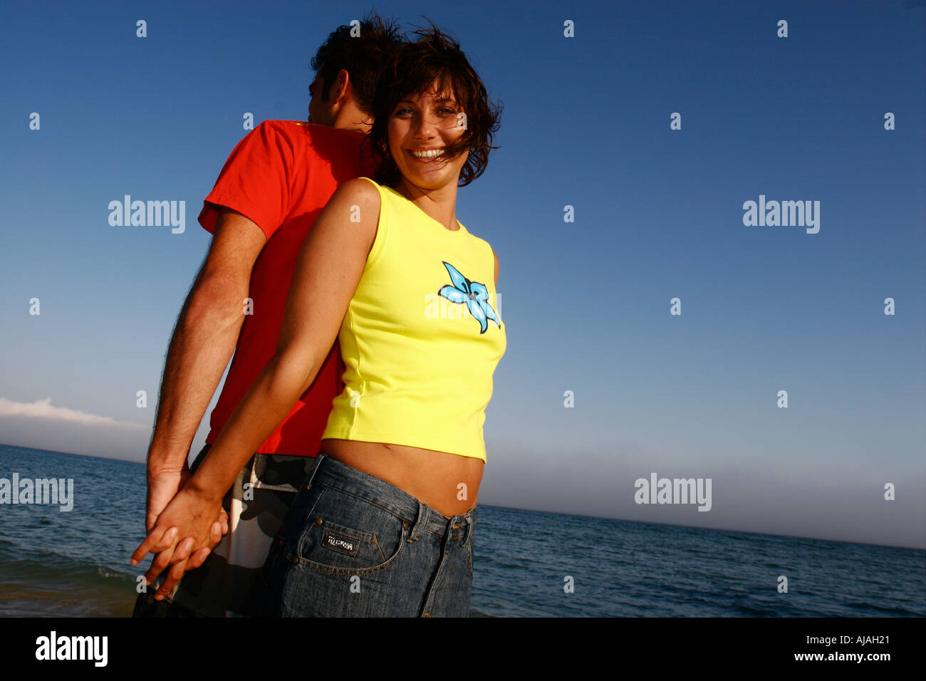 Fun and Colorful Couple Stock Photo - Alamy