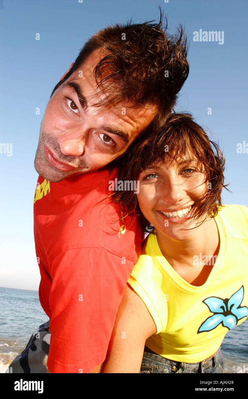 Fun and Colorful Couple Stock Photo - Alamy