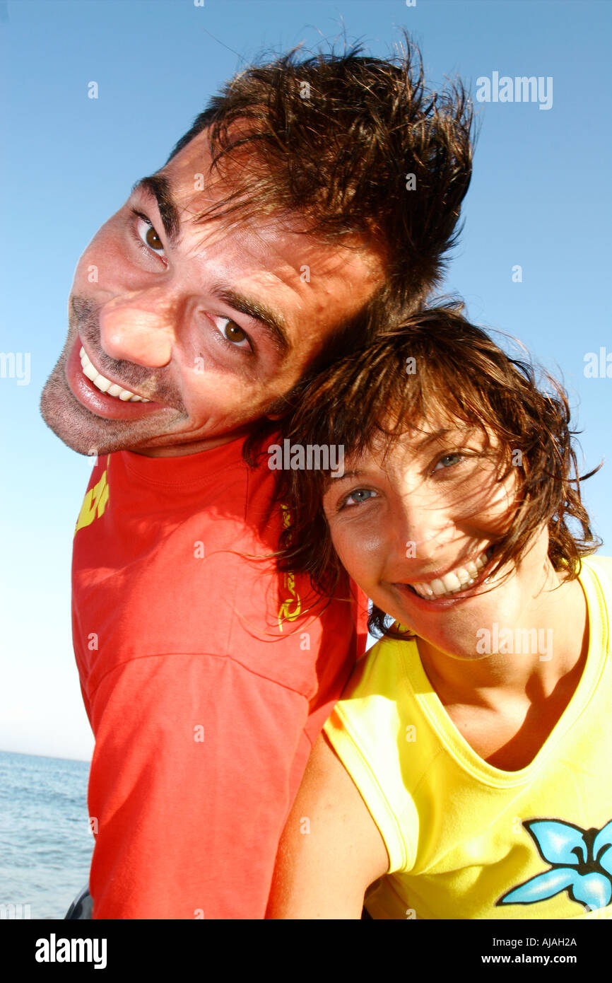 Fun and Colorful Couple Stock Photo - Alamy