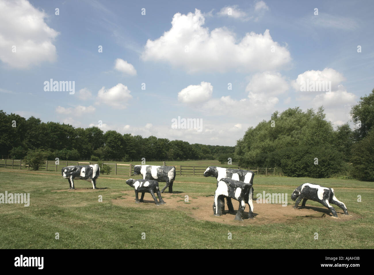 THE FAMOUS CONCRETE COWS AT MILTON KEYNES BUCKINGHAMSHIRE ENGLAND ...