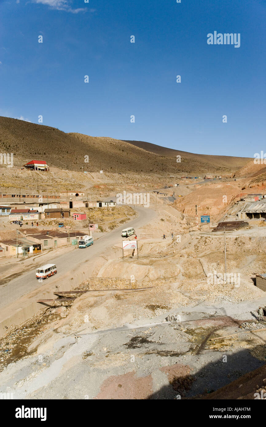 The mines on the Cerro Rico mountain above Potosi in Bolivia Stock ...