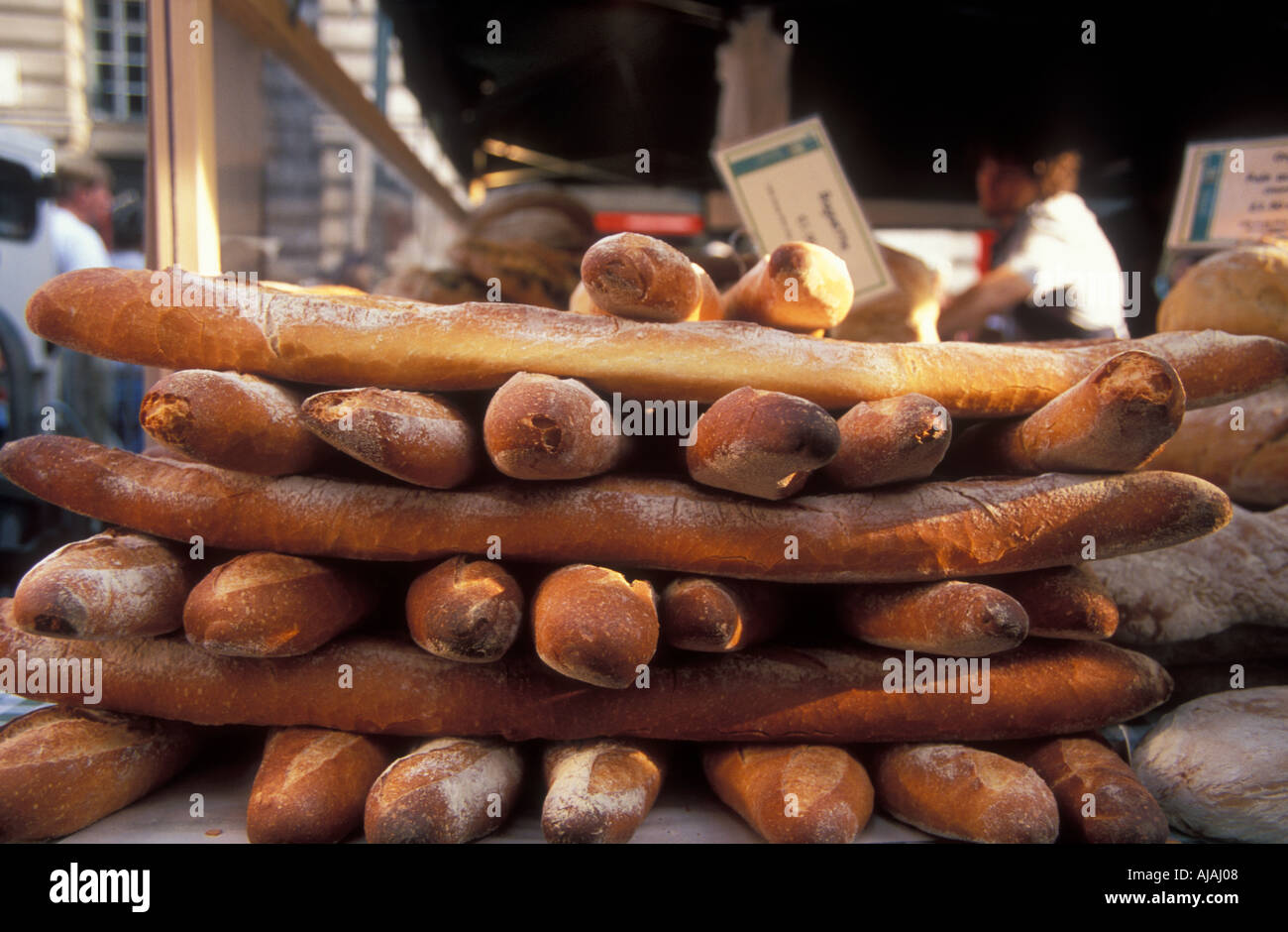 French sticks on display in a shop in Regents Street London Stock Photo ...