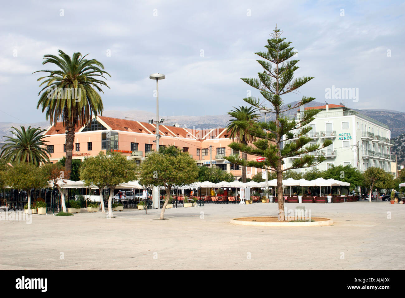 The Main Square of Argostoli town, Kefalonia, Greece Stock Photo - Alamy