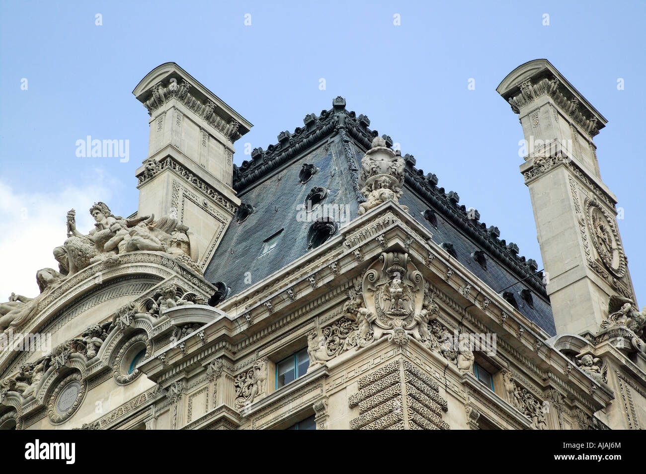 Close-up showing the details of Classical Franch Architecture on the ...