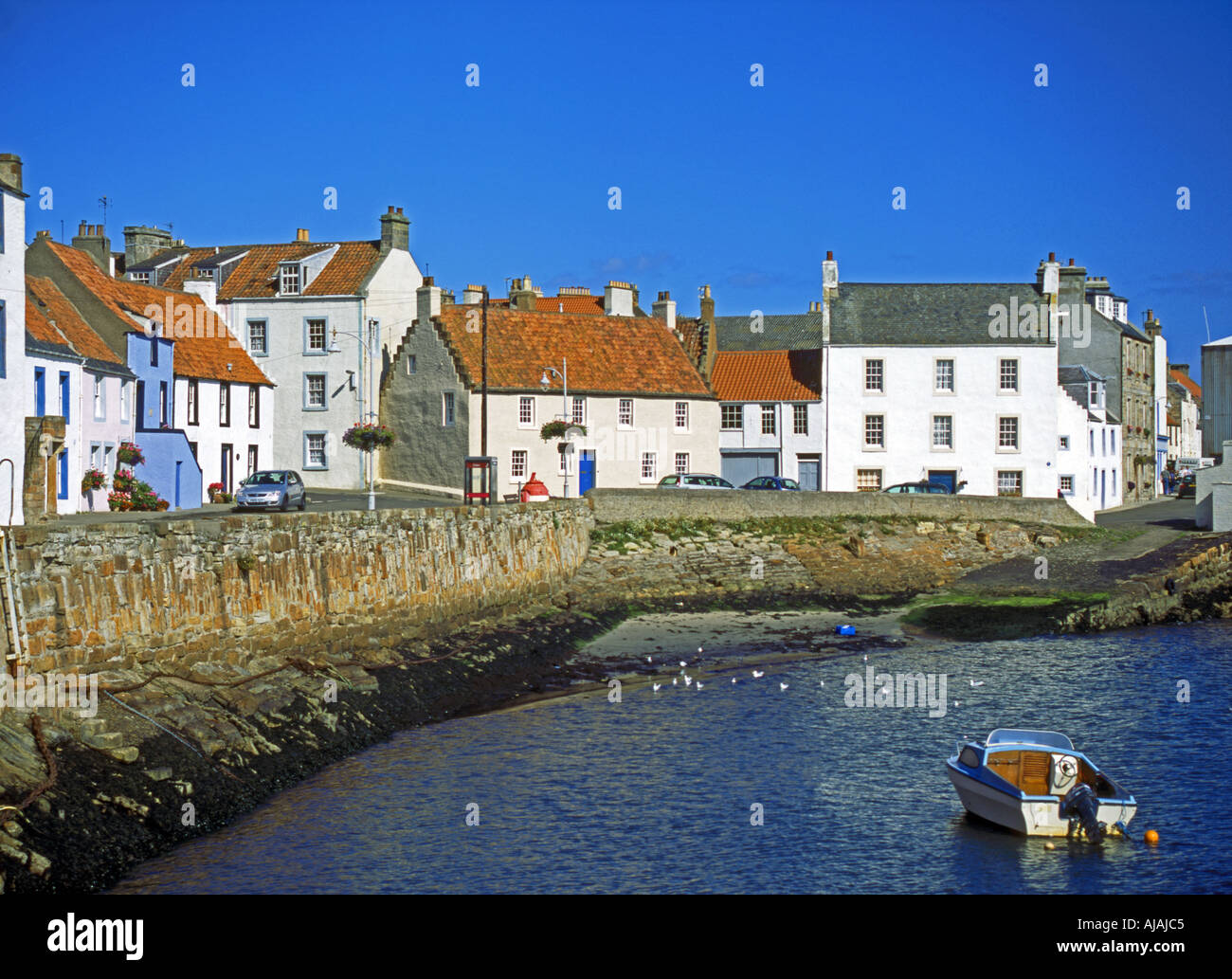 St Monans harbour image with beautifully restored old Fife type houses ...
