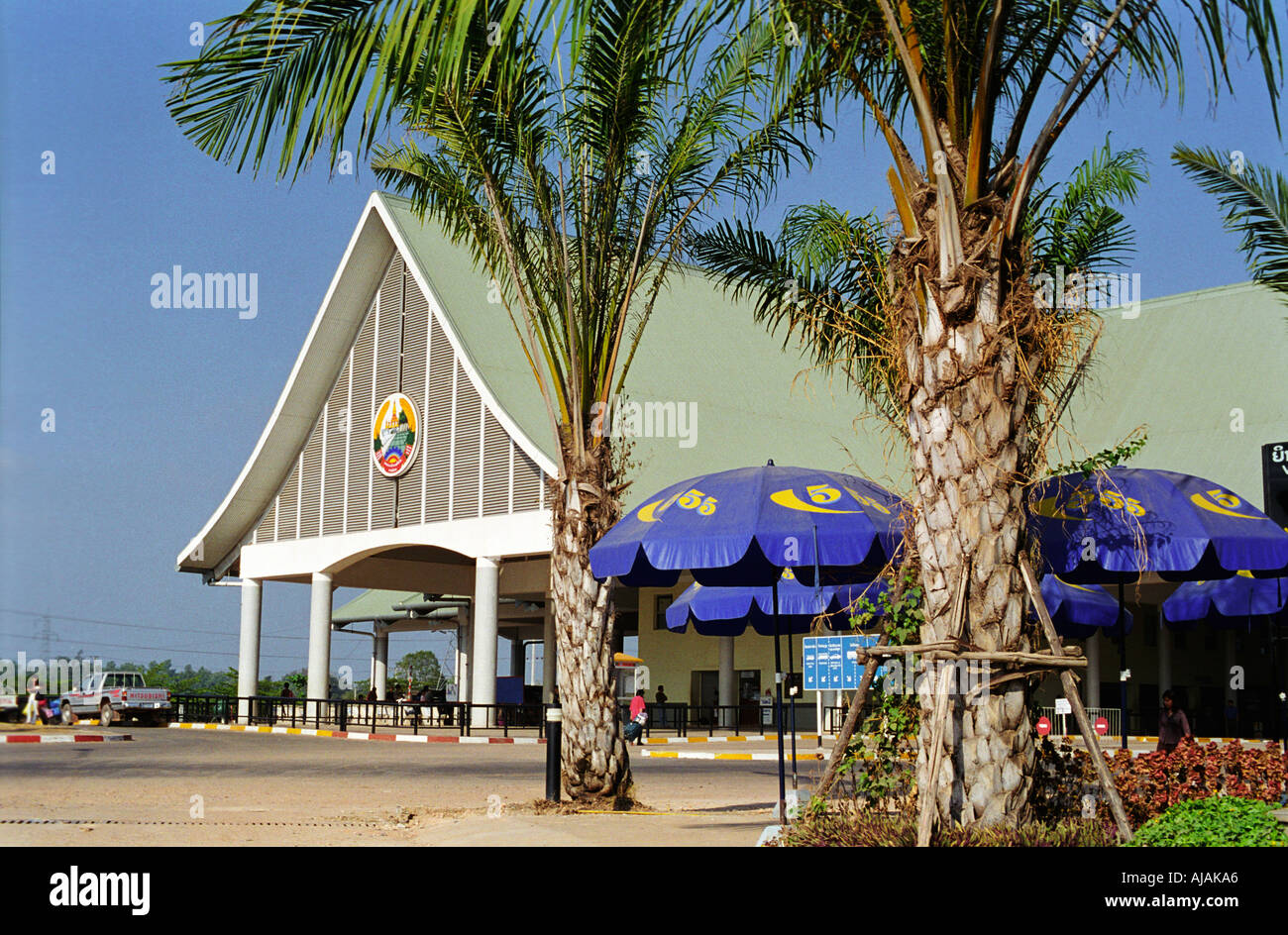 Lao Thai border post near Vientiane Laos Stock Photo - Alamy