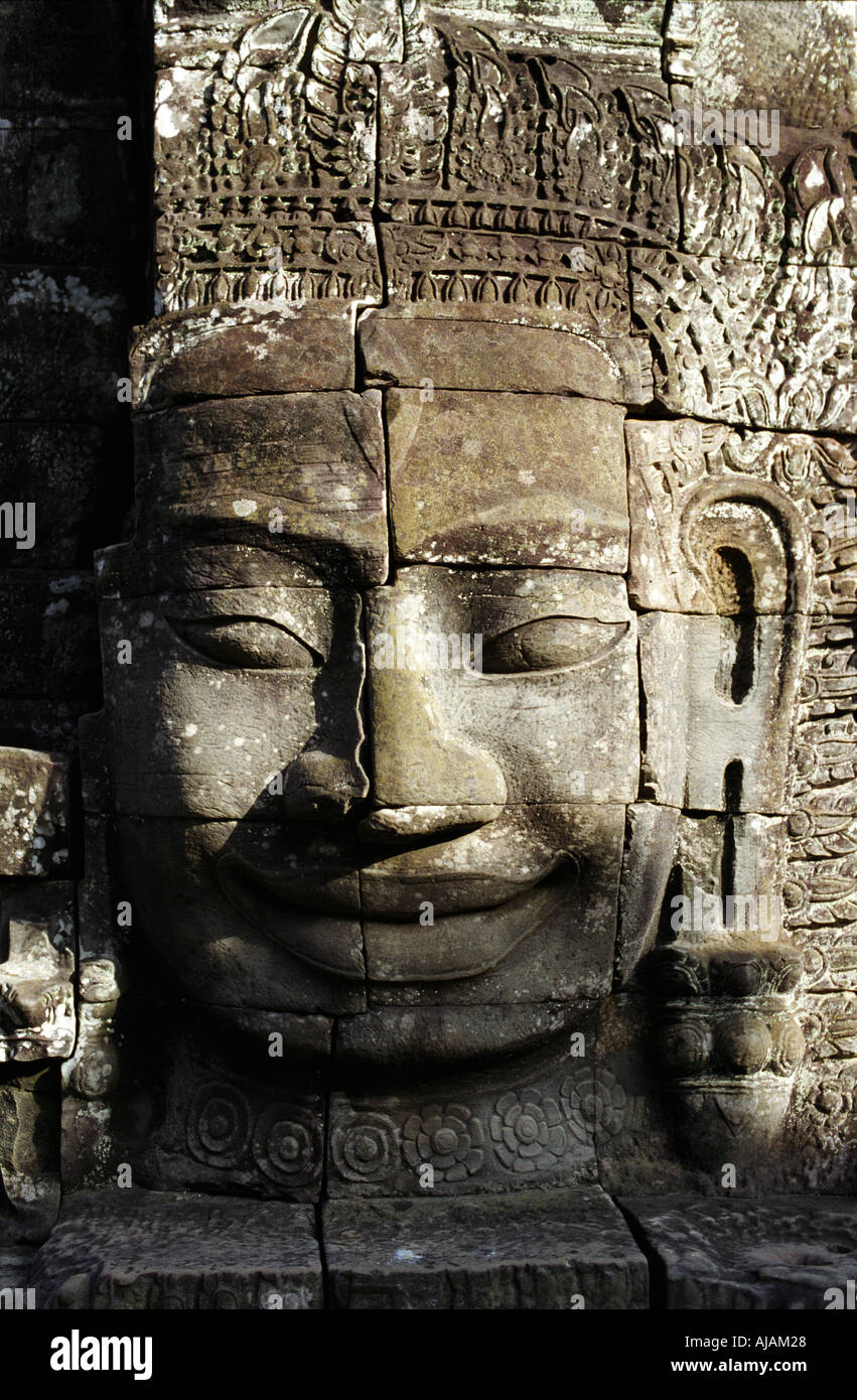 Giant face carvings Bayon Angkor Complex Cambodia Stock Photo - Alamy
