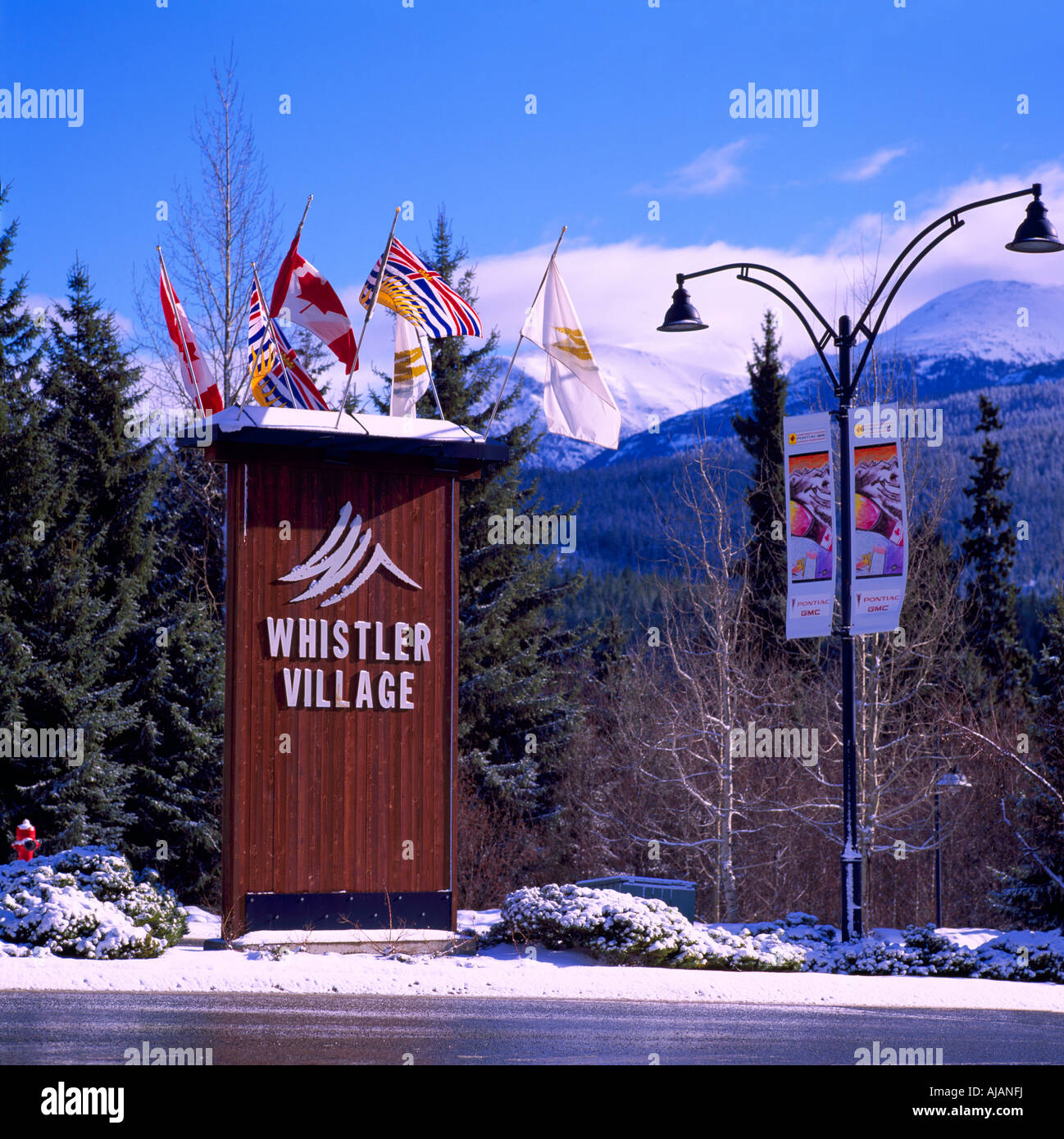 Welcome Sign to the All-Season and Ski Resort Village of Whistler ...