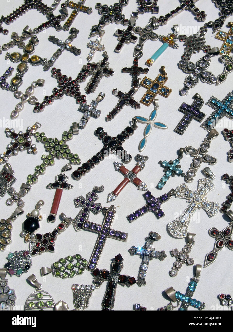 christian crosses for sale at porta portese market in rome Stock Photo ...