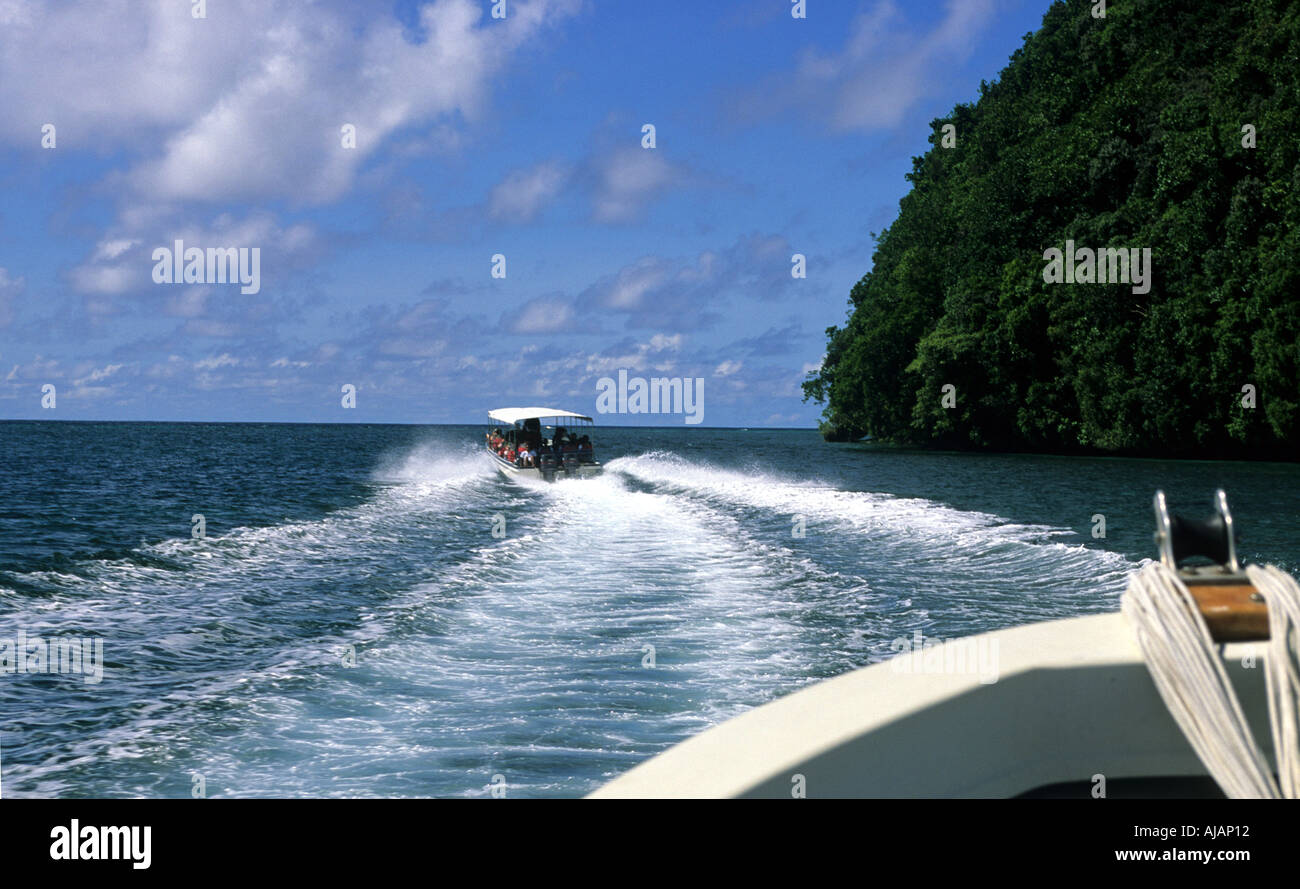 Boat trip around Palau archipelago Pacific Ocean Stock Photo - Alamy