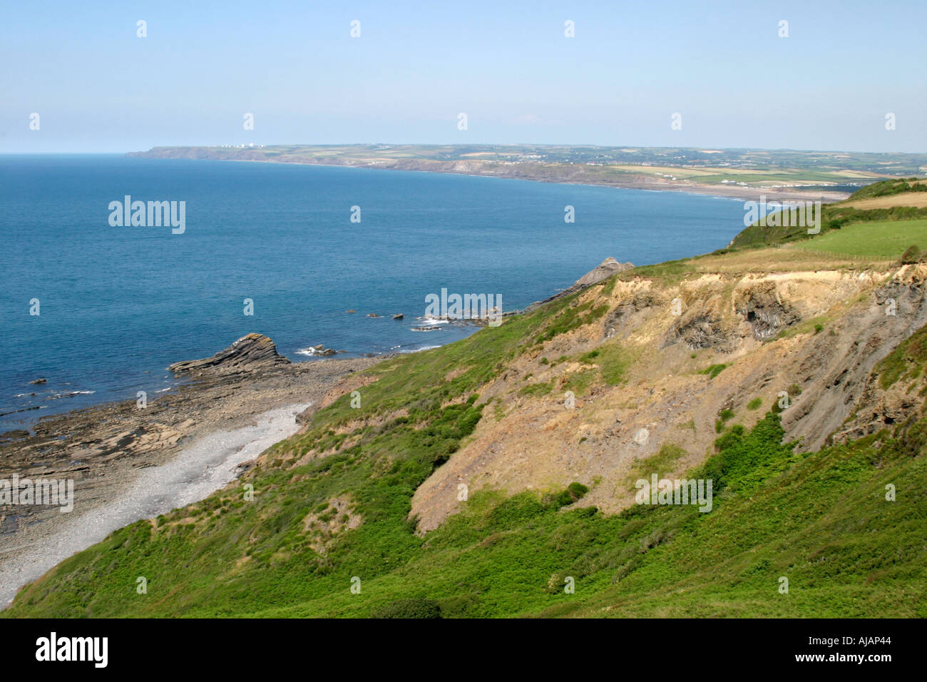 Folded Rock Formations Millook North Cornwall Coast Path Stock Photo ...