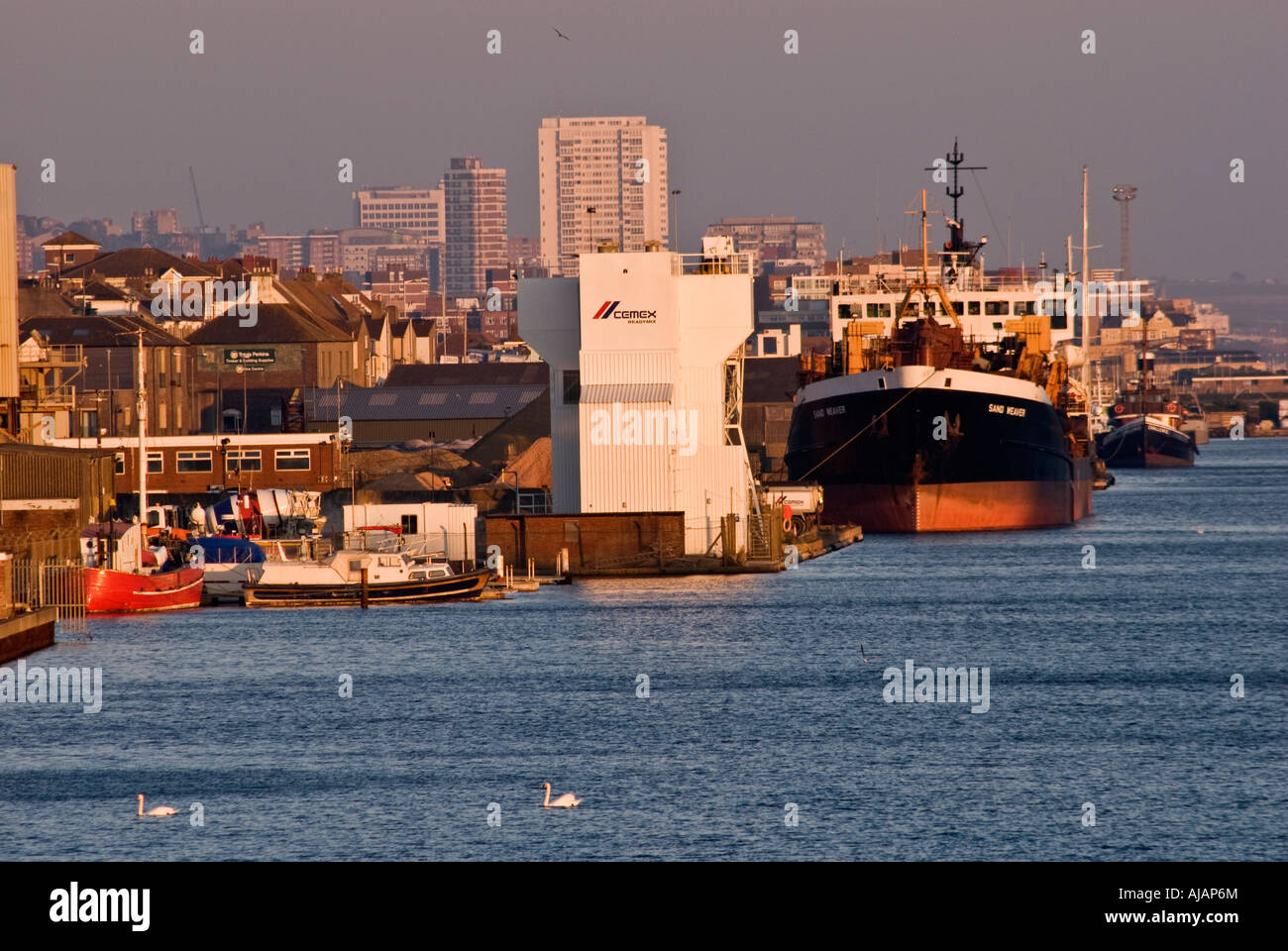 Shoreham docks sunset Sussex Stock Photo - Alamy