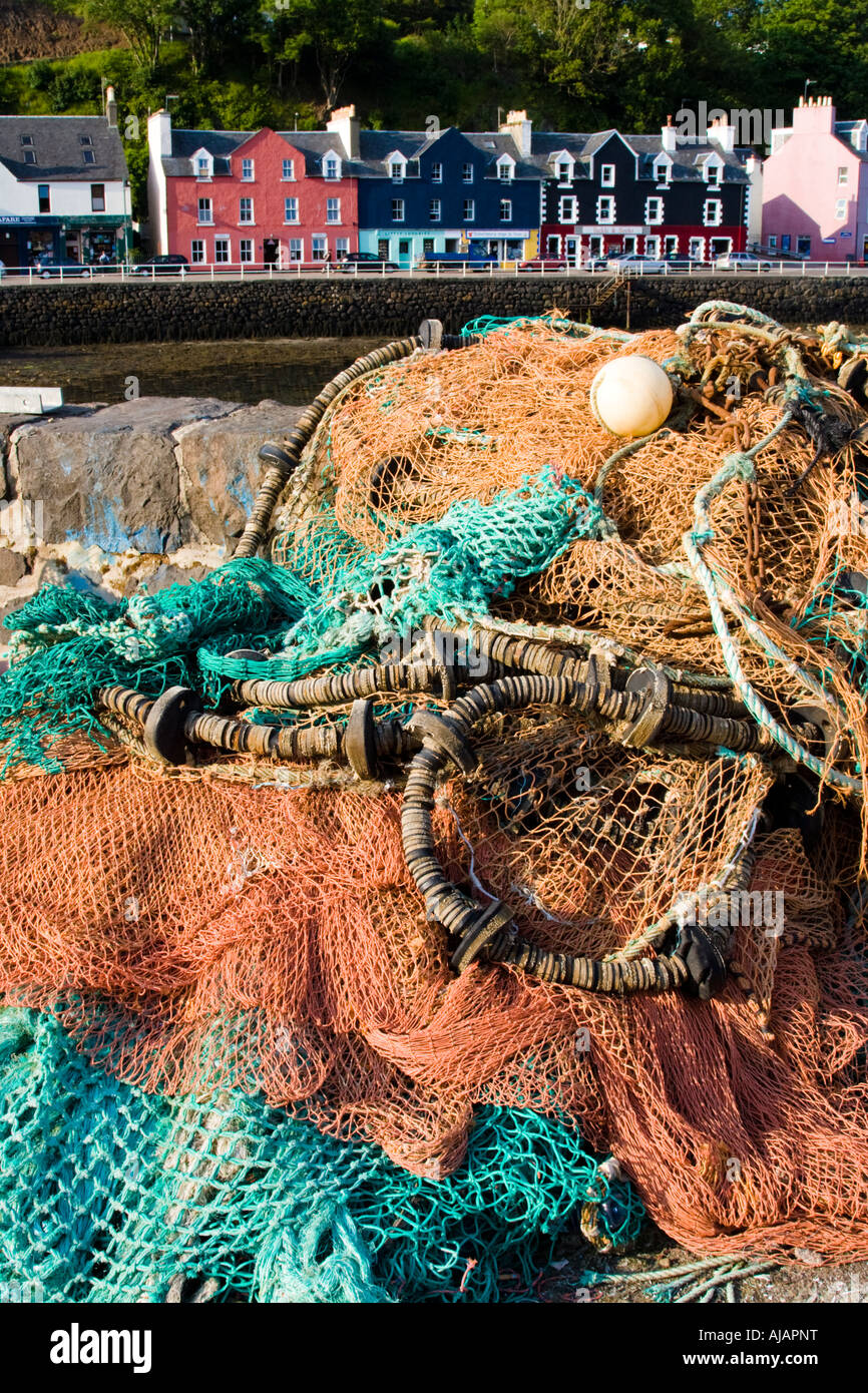 Fishing nets at a harbour Stock Photo - Alamy
