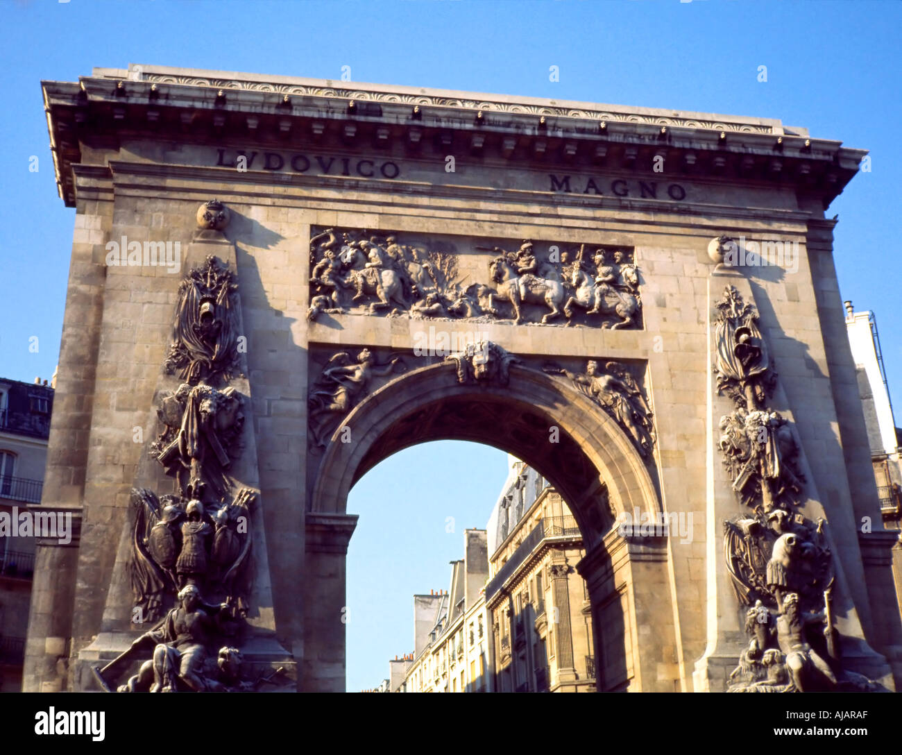 Paris France triumphal arch at the Porte Saint Denis build by Louis XIV ...