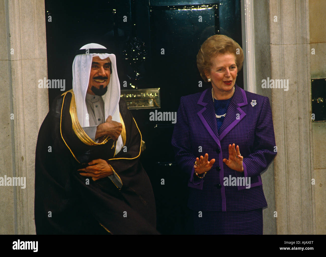 Prime Minister Margaret Thatcher hosts the Emir of Kuwait in London for ...