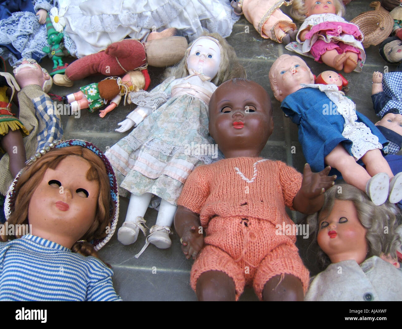female baby dolls on market stall Stock Photo - Alamy