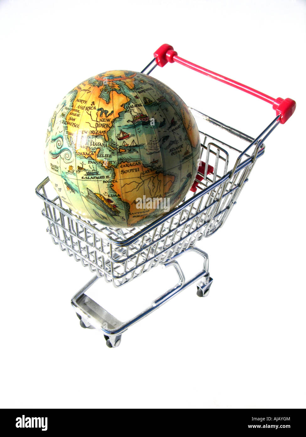 Globe shopping cart hi-res stock photography and images - Alamy