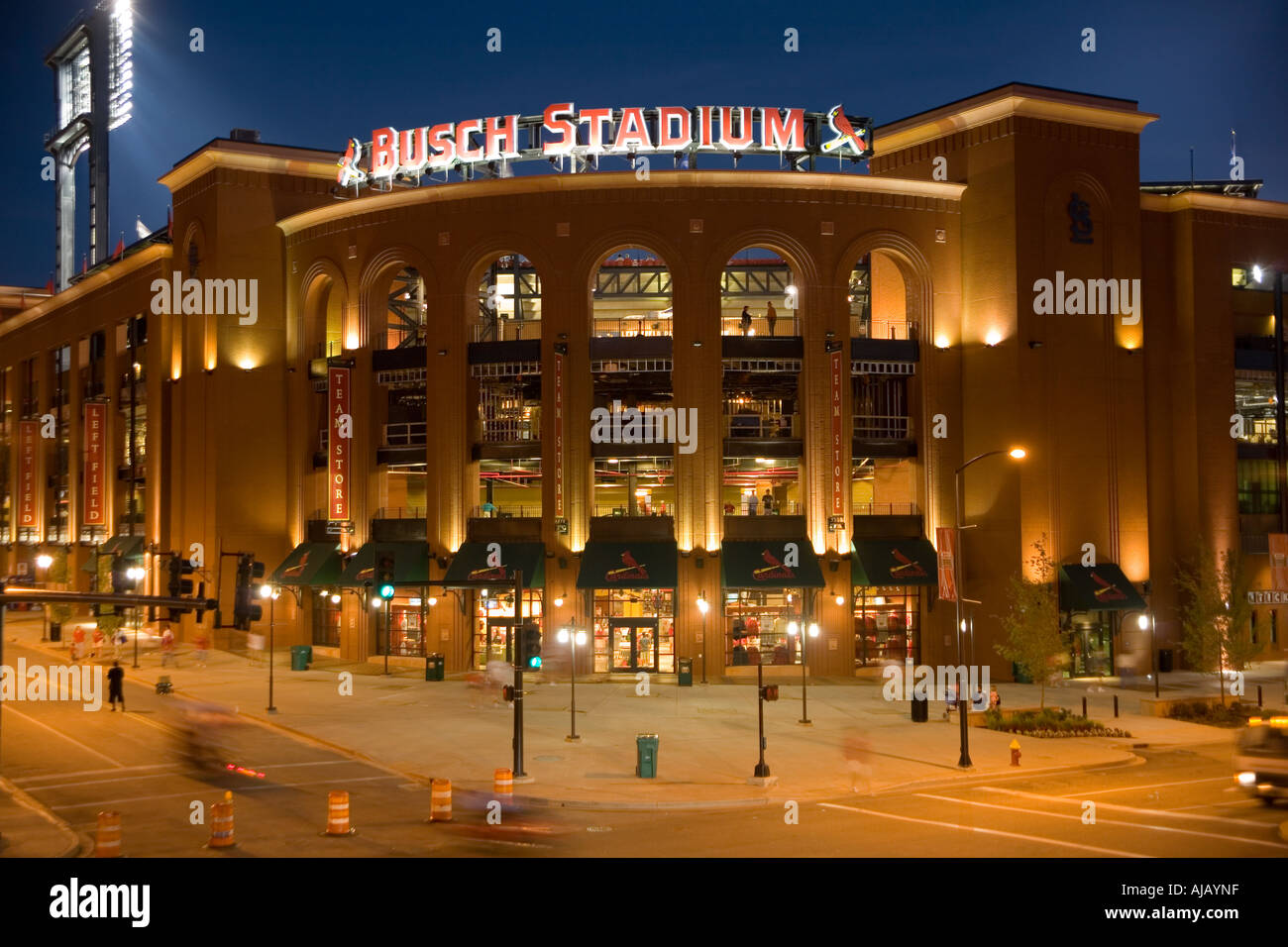 New Busch Stadium at night in downtown St Louis, MO, Saint Louis ...