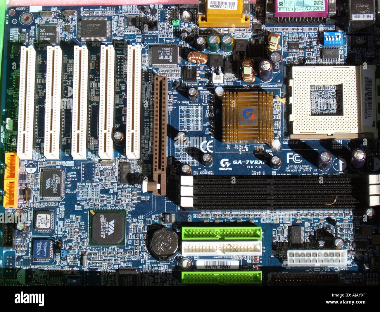 computer motherboard and chips microchips circuits Stock Photo - Alamy