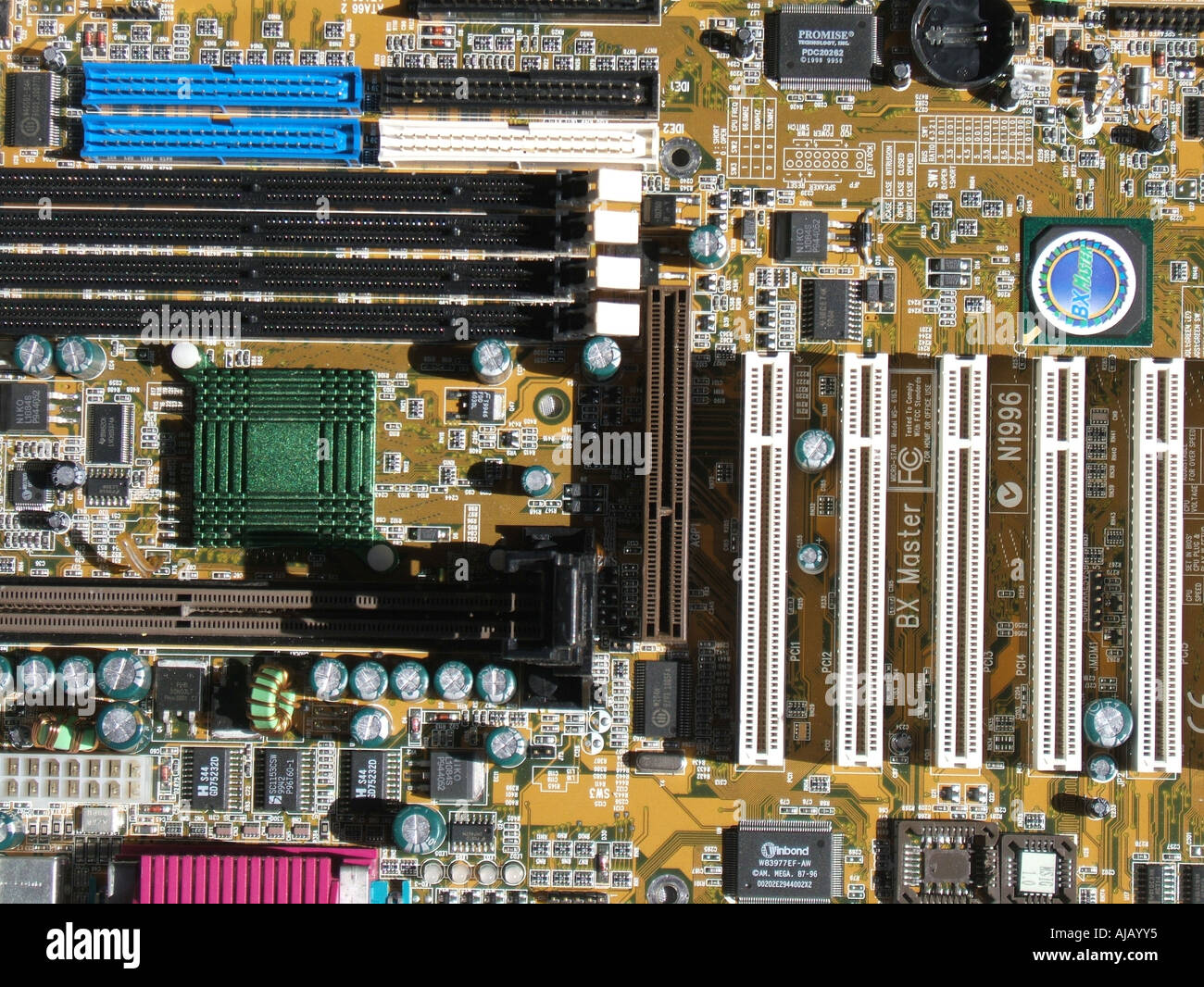 computer motherboard and chips microchips circuits Stock Photo - Alamy